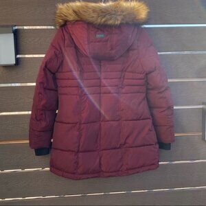 Noize | Jackets & Coats | Noize Winter Coat Burgundy With Faux Fur Size ...
